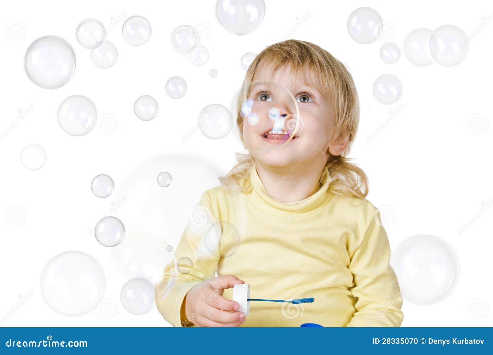 Little Boy and Soap Bubbles Stock Photo - Image of joyful, eyes: 28335070