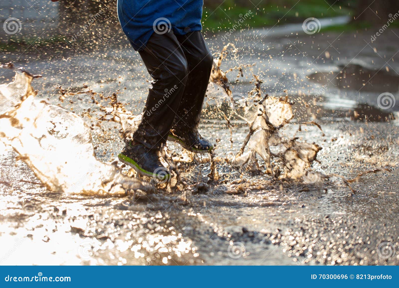 Little Boy Splashing in a Mud Puddle, Stock Photo - Image of kids ...
