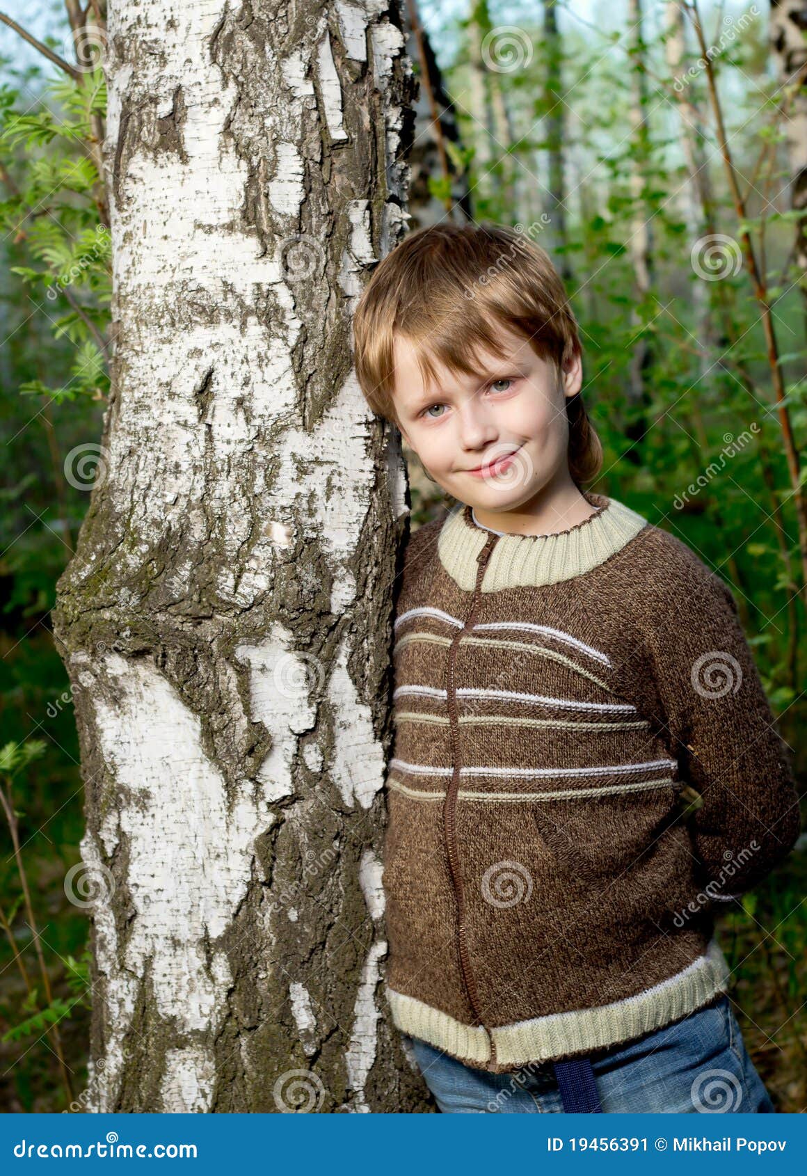 Little Boy in Spring Forest Stock Image - Image of forest, childhood ...