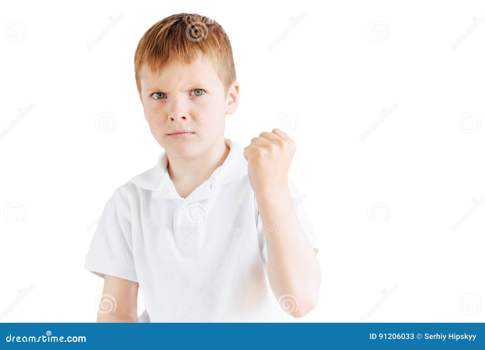Little Boy Stand on White Background Stock Image - Image of call ...