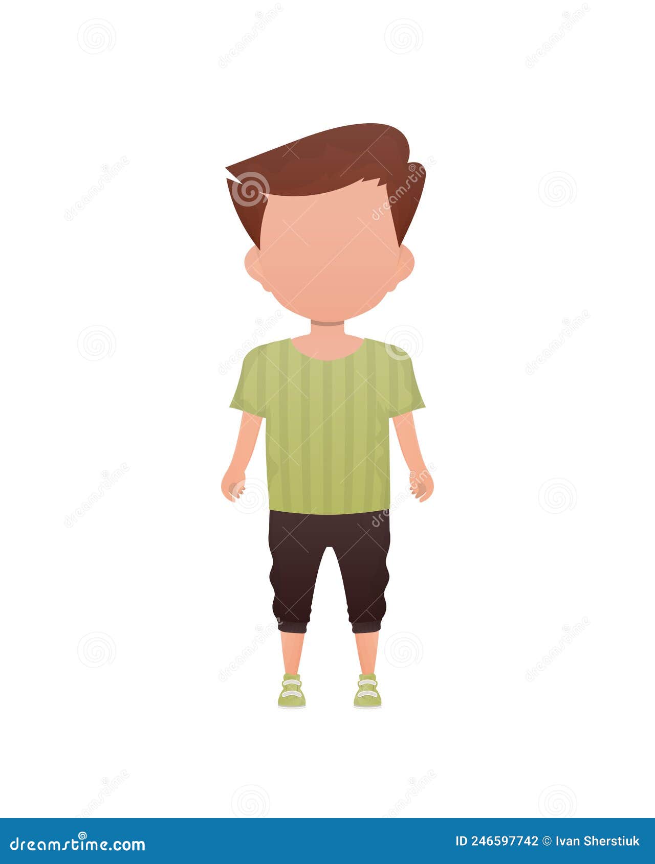 Little Boy is Standing. Isolated. Cartoon Style Stock Vector ...