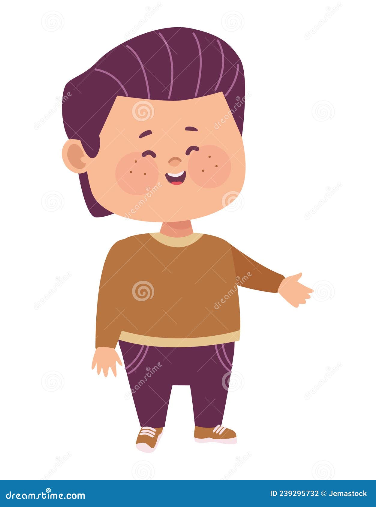 Little boy standing stock vector. Illustration of little - 239295732