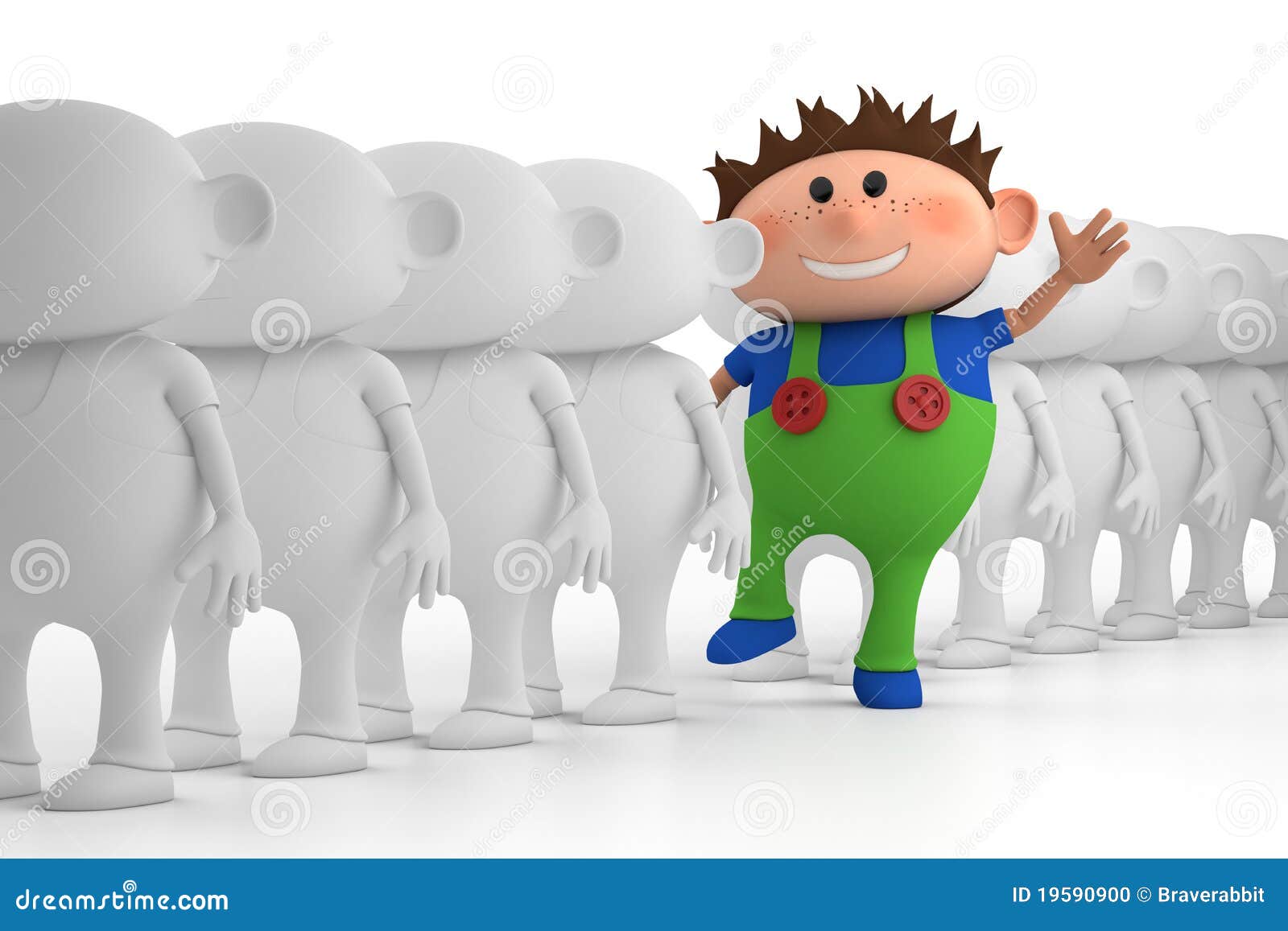 Little Boy Standing Out from Stock Illustration - Illustration of small ...