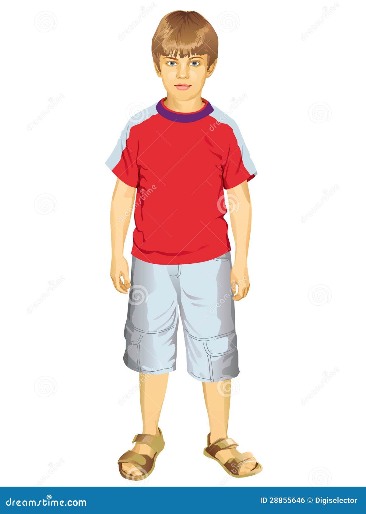 Little Boy Standing Vector Illustration Stock Vector - Illustration of ...