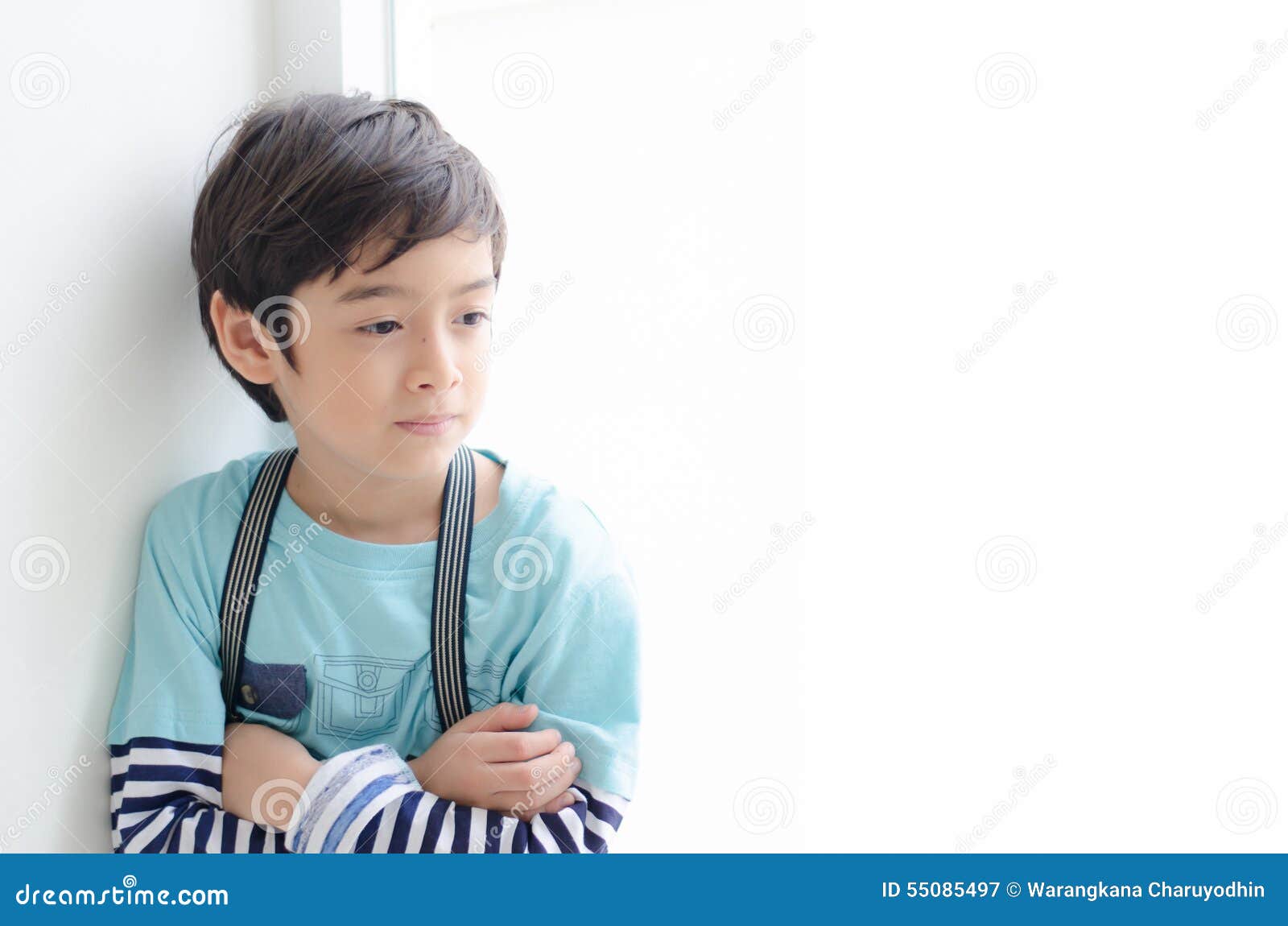 Little Boy Standing Waiting at the Window Stock Image - Image of baby ...