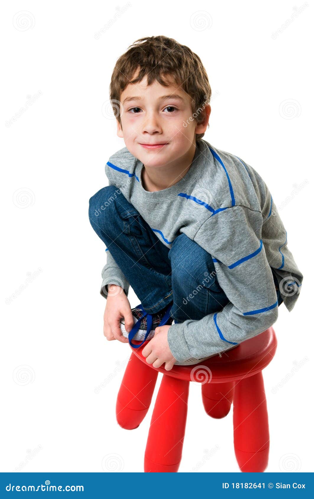 Little boy on a stool stock image. Image of small, sweet - 18182641