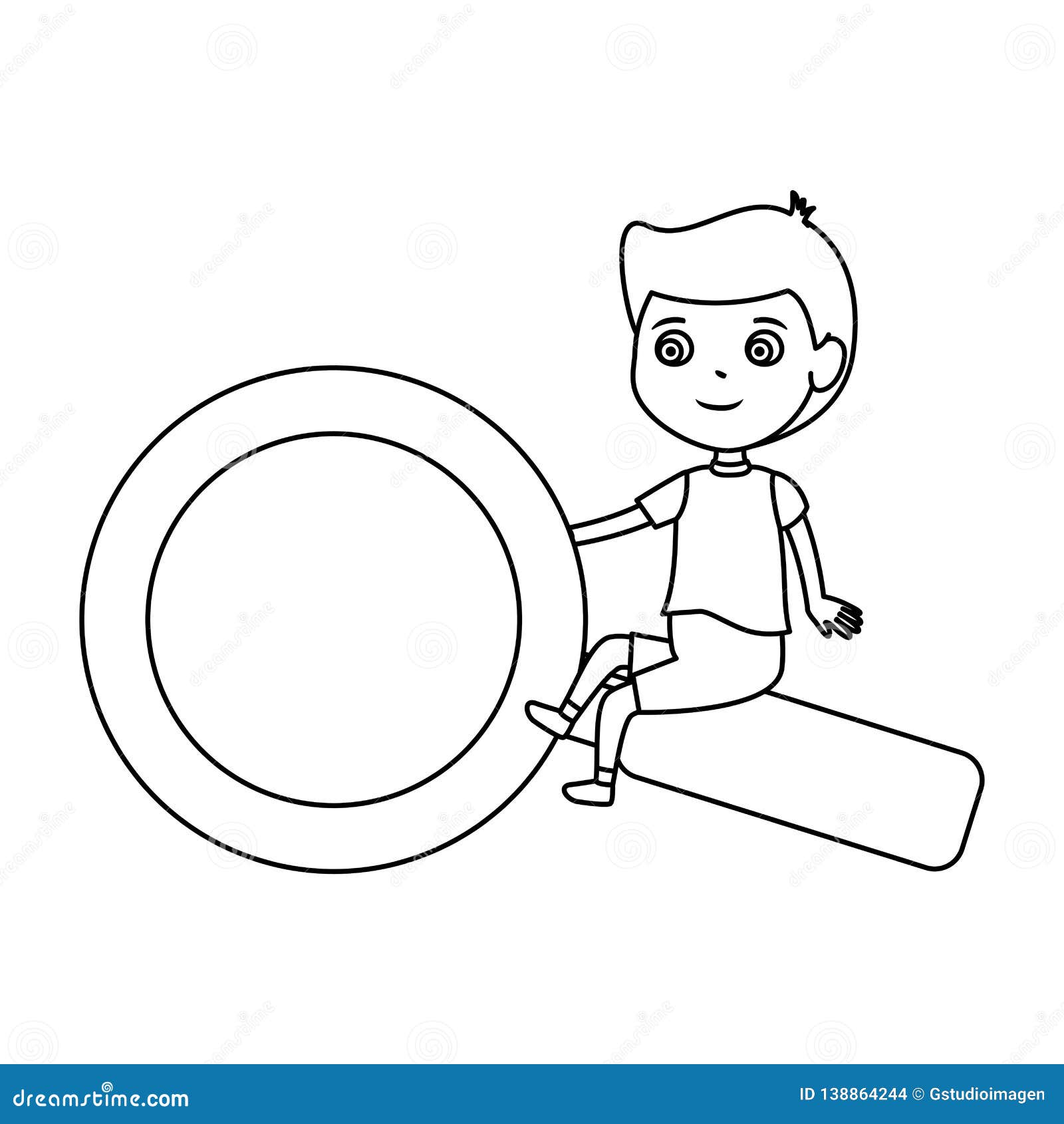 Little Boy Student with Magnifying Glass Stock Vector - Illustration of ...