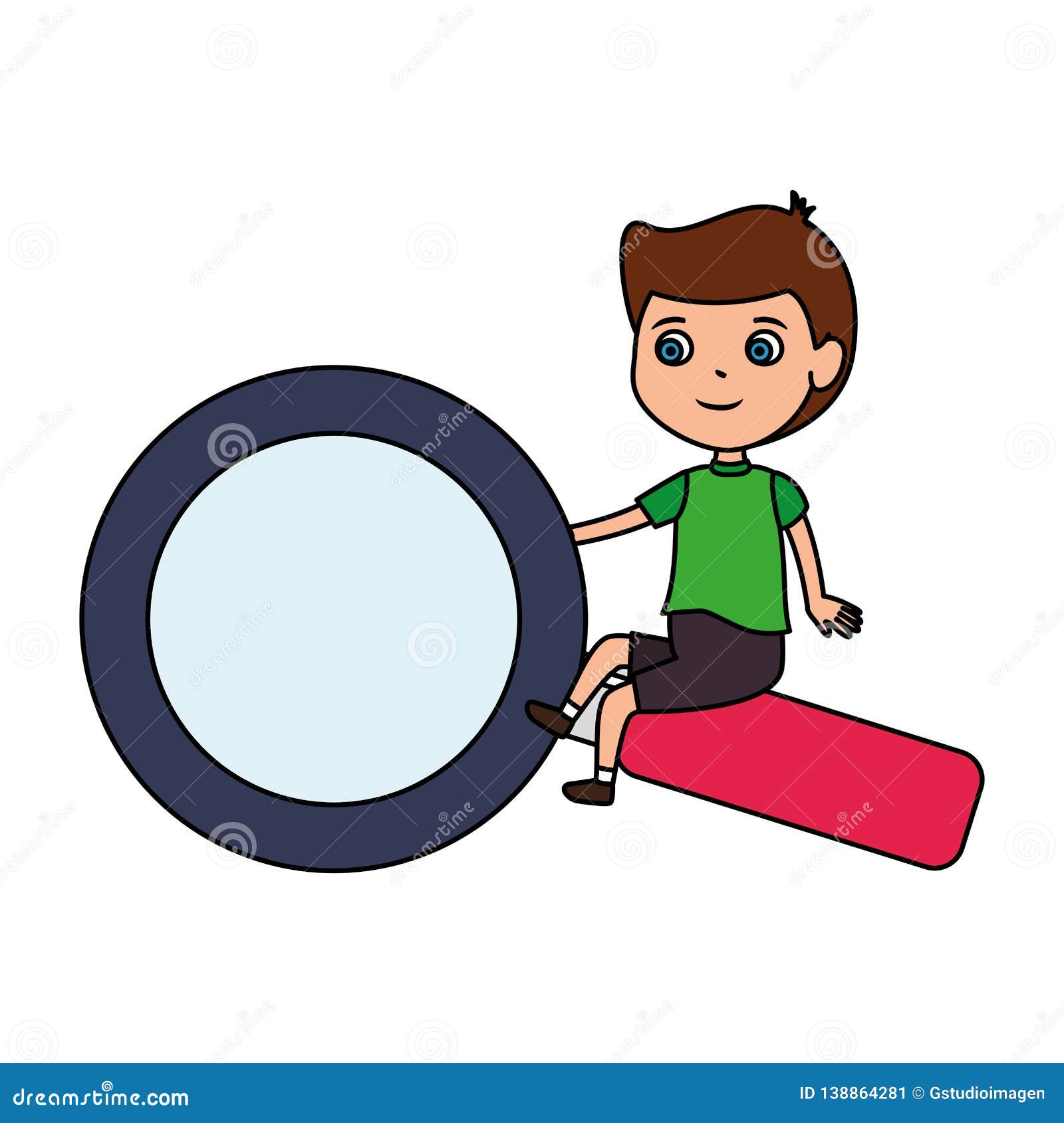 Little Boy Student with Magnifying Glass Stock Vector - Illustration of ...