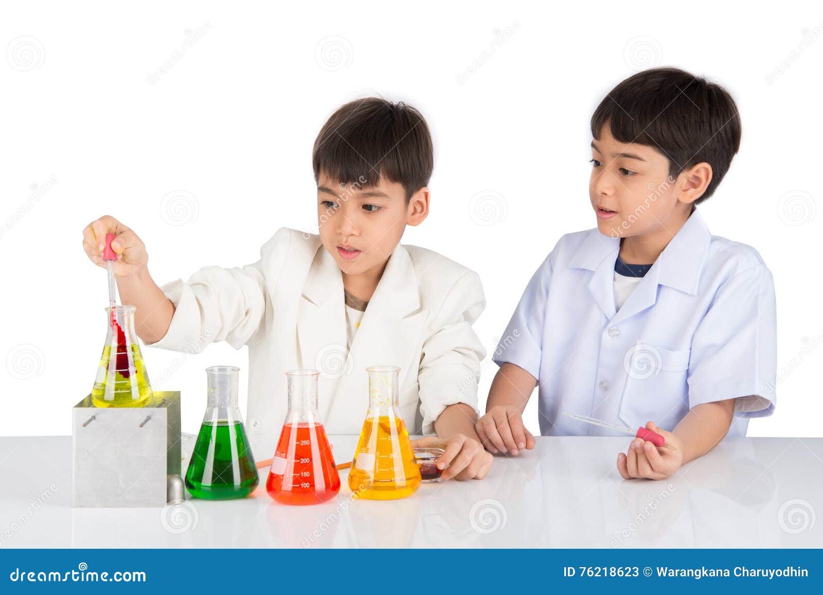 Little Boy Study Science Education in the Classroom Stock Image - Image ...