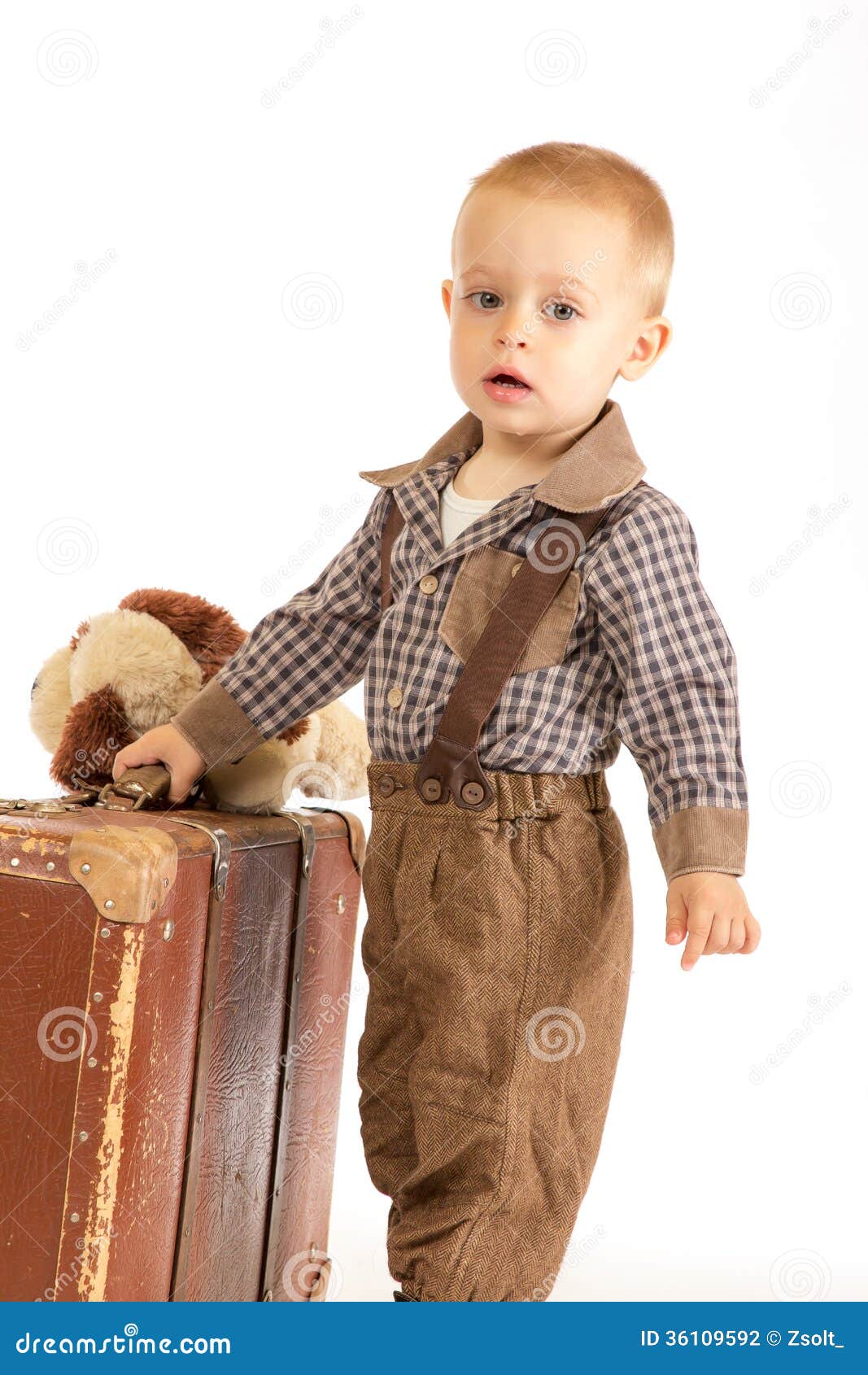 Little boy with suitcase stock photo. Image of standing - 36109592