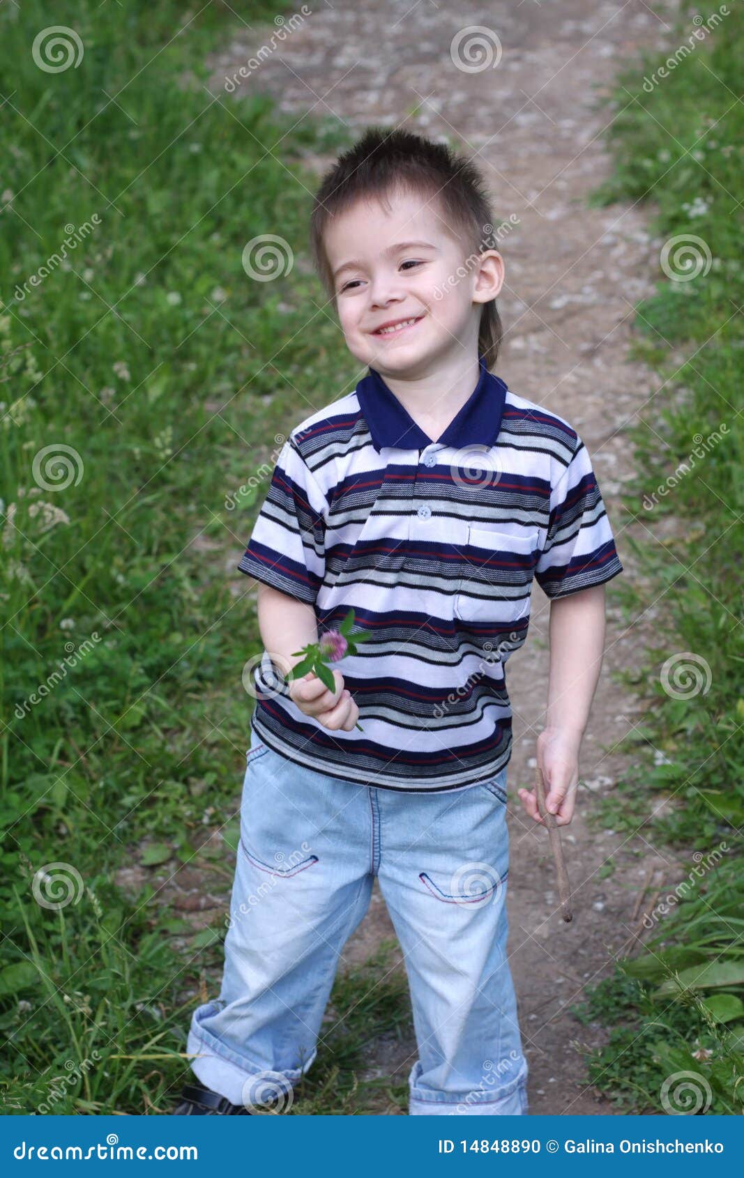 A little boy is in summer stock photo. Image of ground - 14848890