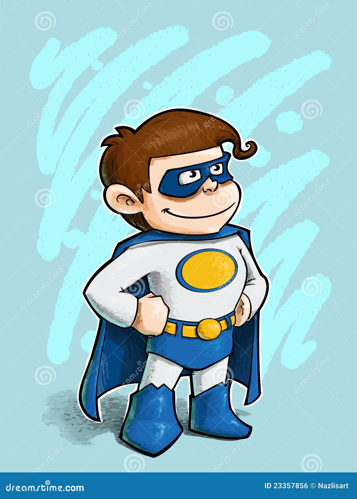 Little boy Superhero stock illustration. Illustration of joyful - 23357856