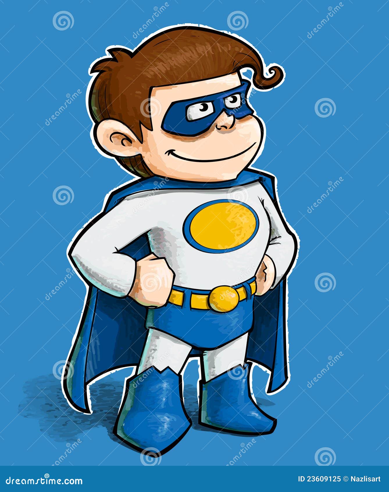 Little boy Superhero stock illustration. Illustration of smile - 23609125