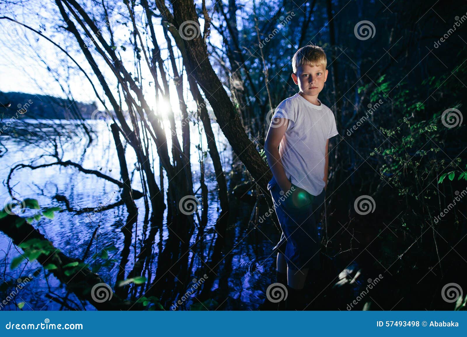 Little boy on swamp stock photo. Image of marsh, youth - 57493498
