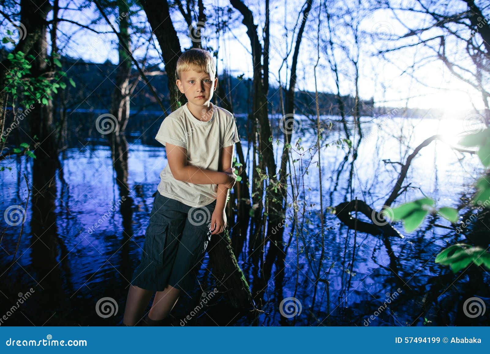 Little boy on swamp stock image. Image of messy, toad - 57494199