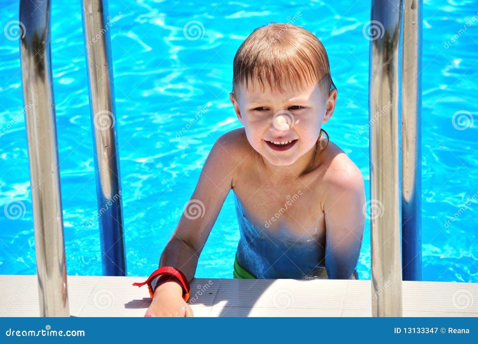 Little Boy in Swimming Pool Stock Image - Image of fresh, cute: 13133347
