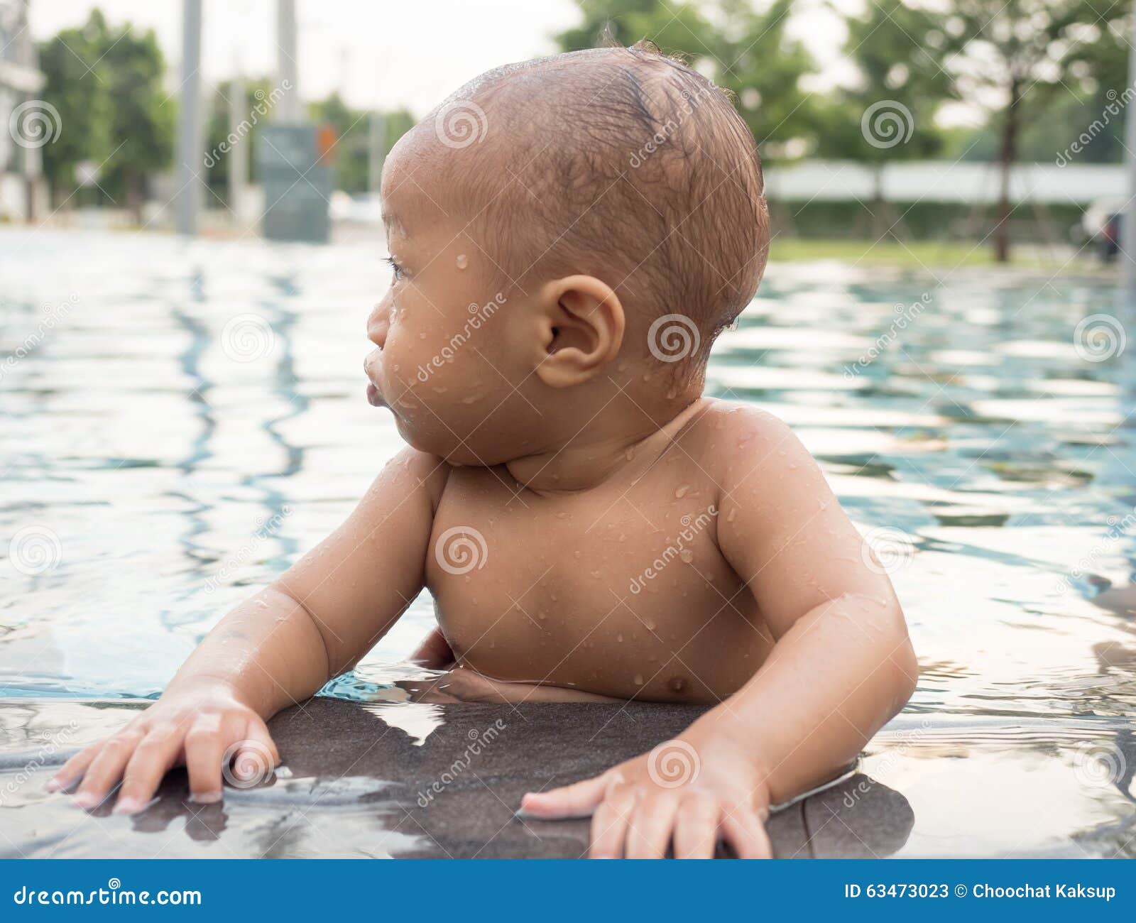 Little Boy in the Swimming Pool Stock Image - Image of active, baby ...