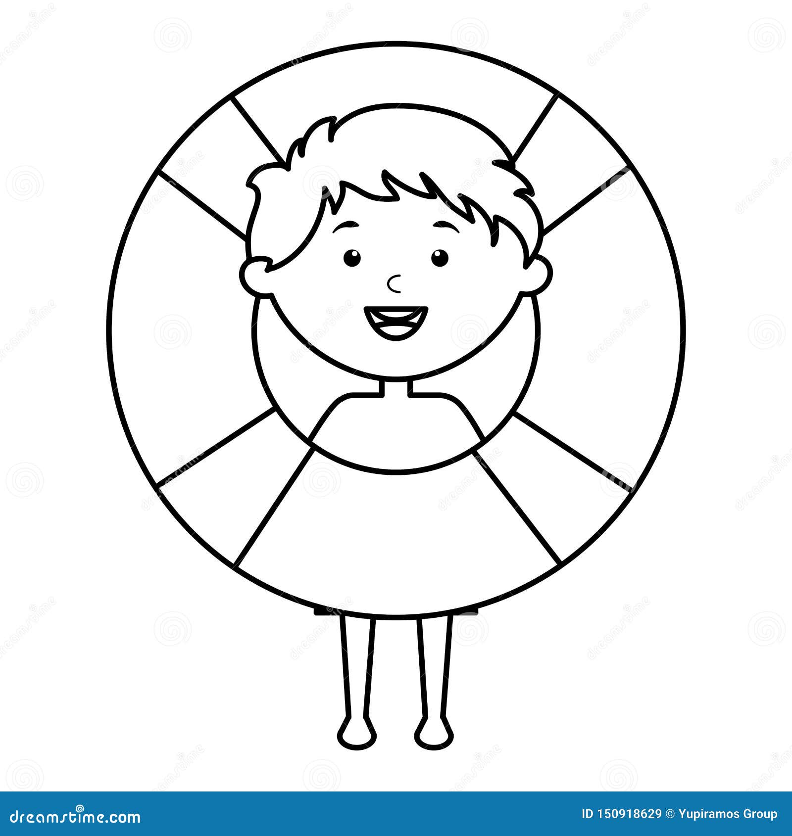 Little Boy with Swimsuit and Float Stock Vector - Illustration of ...