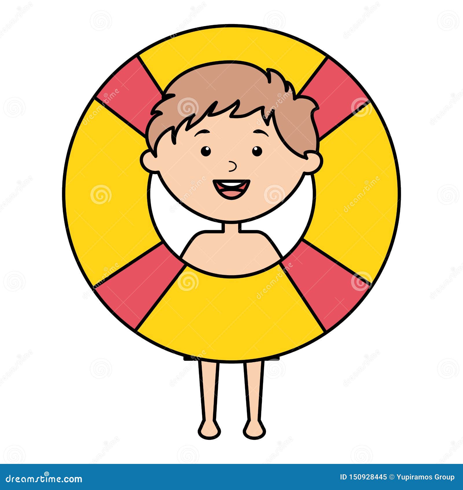 Little Boy with Swimsuit and Float Stock Vector - Illustration of ...