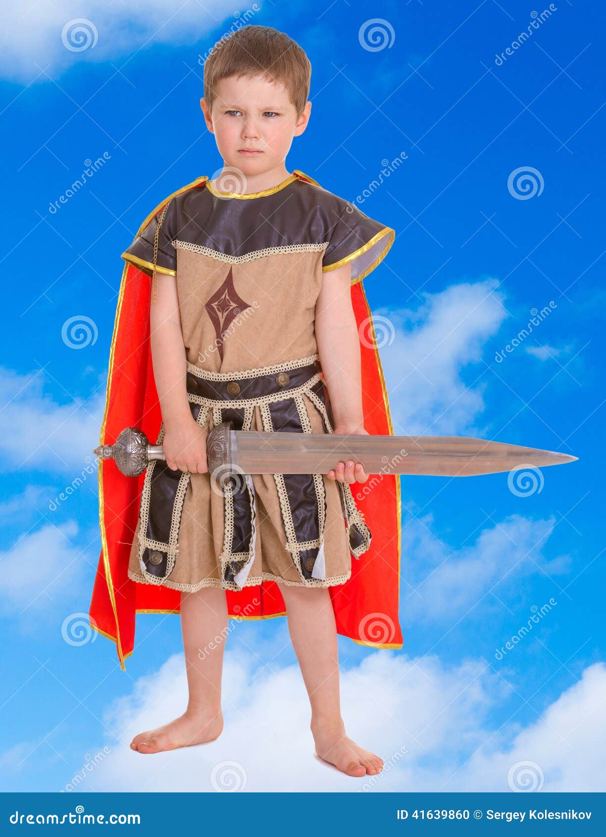 Little boy with a sword stock photo. Image of confidence - 41639860