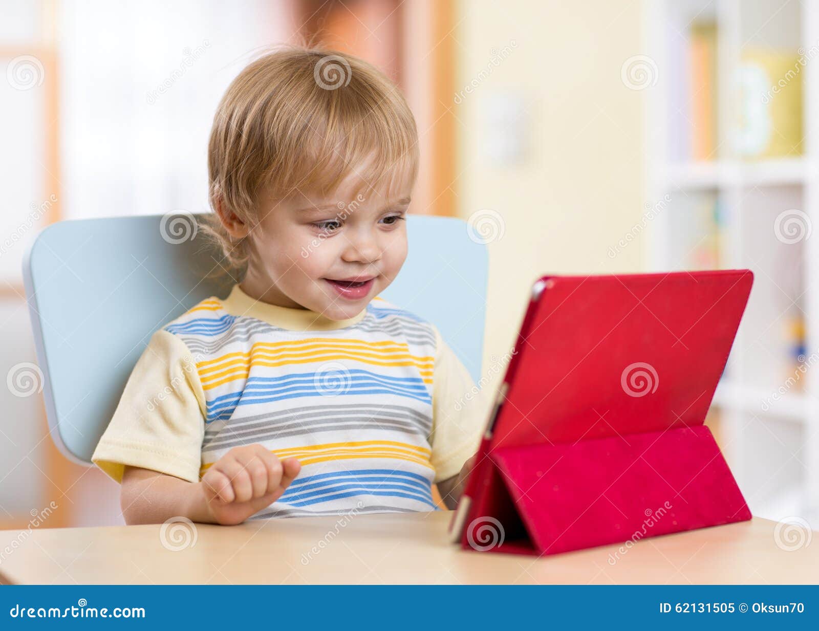 Little Boy with Tablet Computer Stock Image - Image of adorable ...