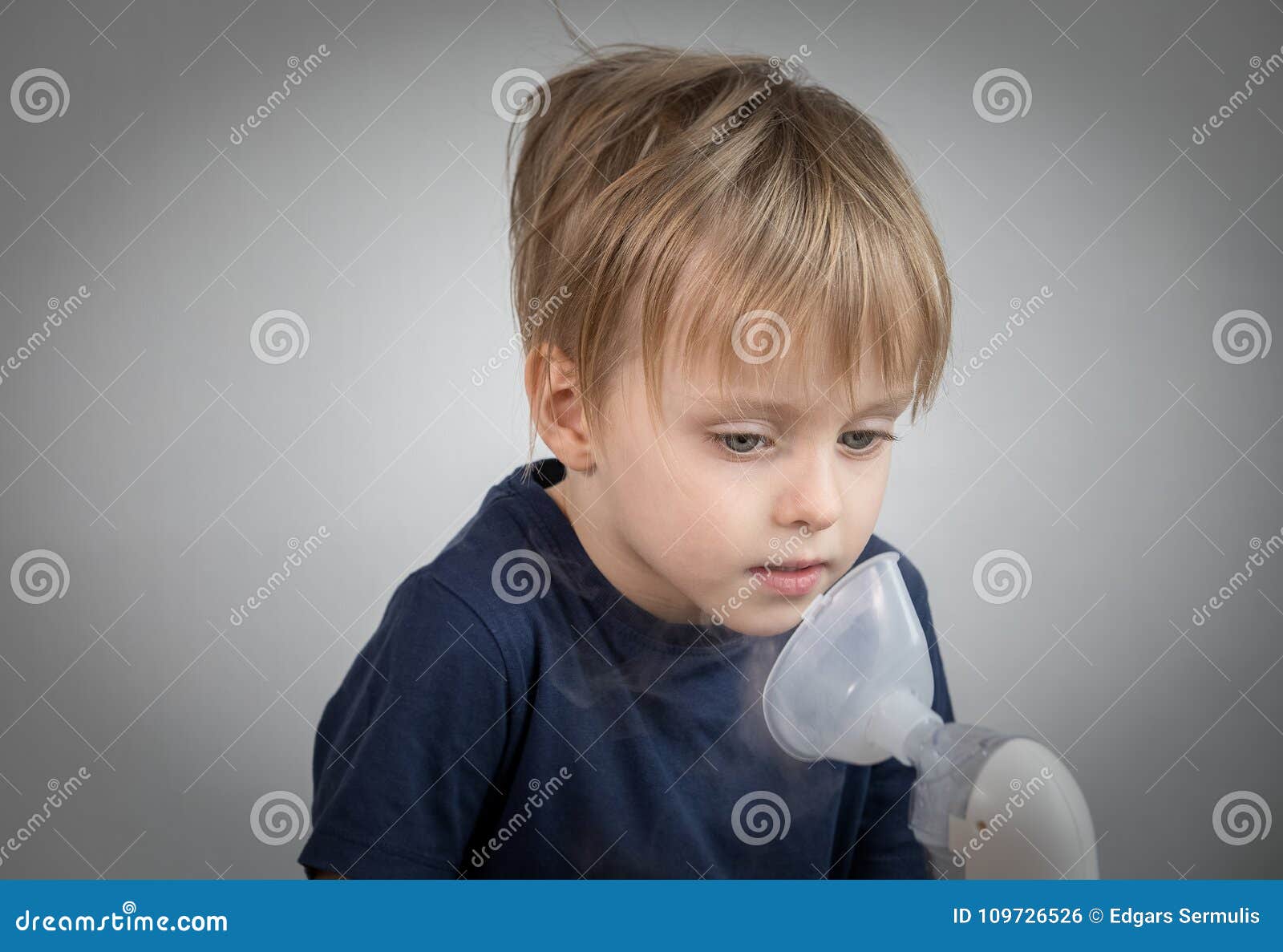 Little Boy Takeing Inhalation for Respiratory Didease Stock Photo ...