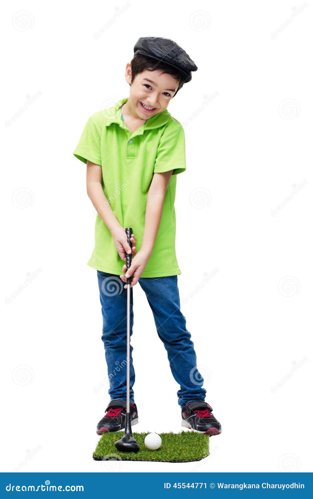 Little Boy Taking Golf Club Stock Image - Image of cute, eyes: 45544771