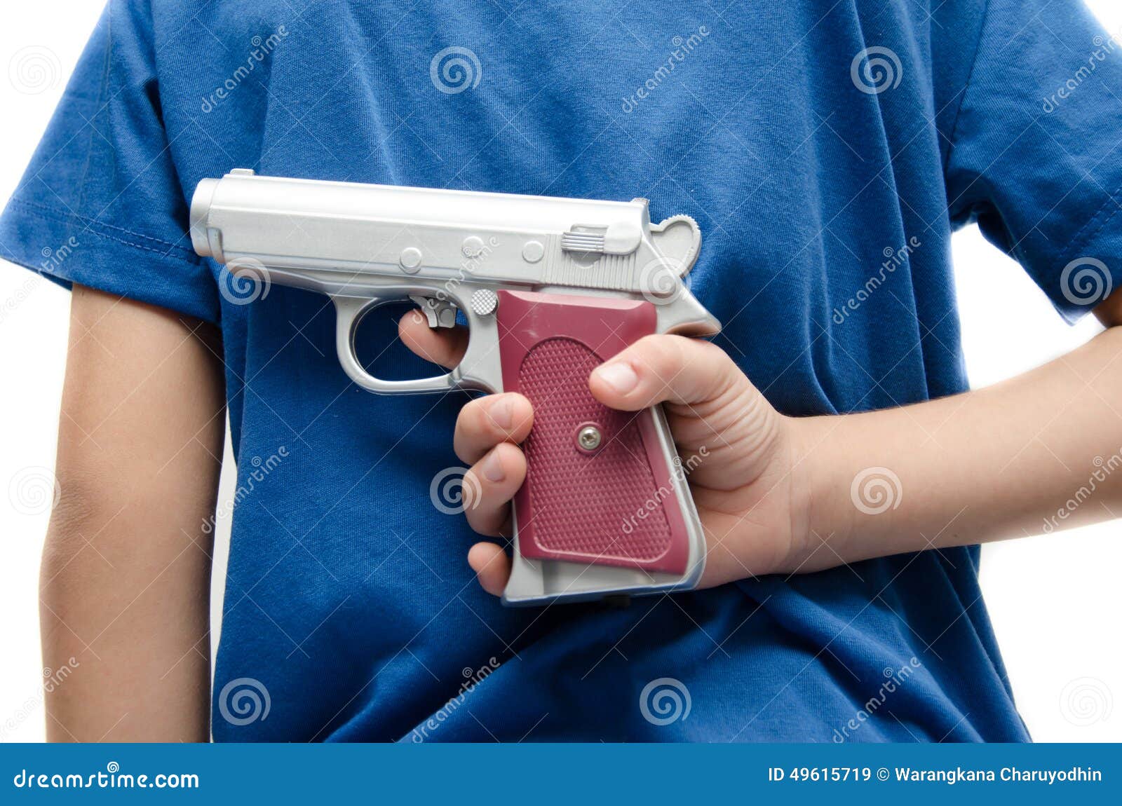 Little Boy Taking Gun Behind His Back Dangerous Stock Image - Image of ...