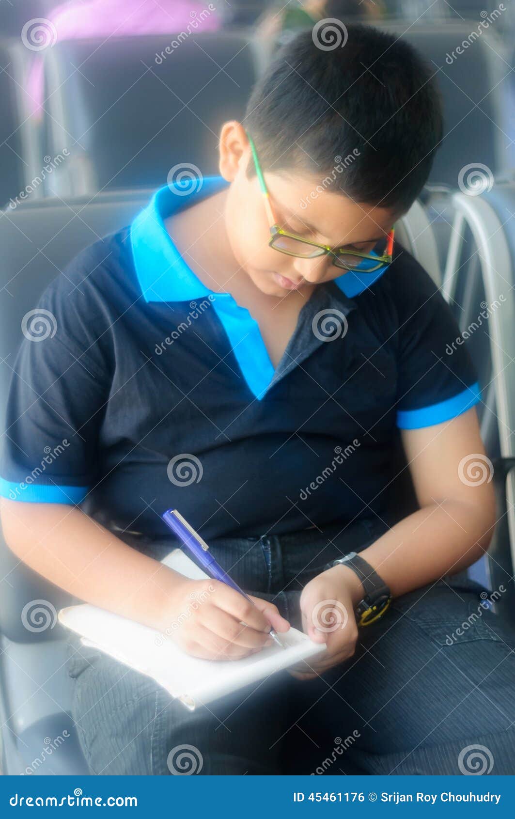 Little boy taking notes stock photo. Image of person - 45461176