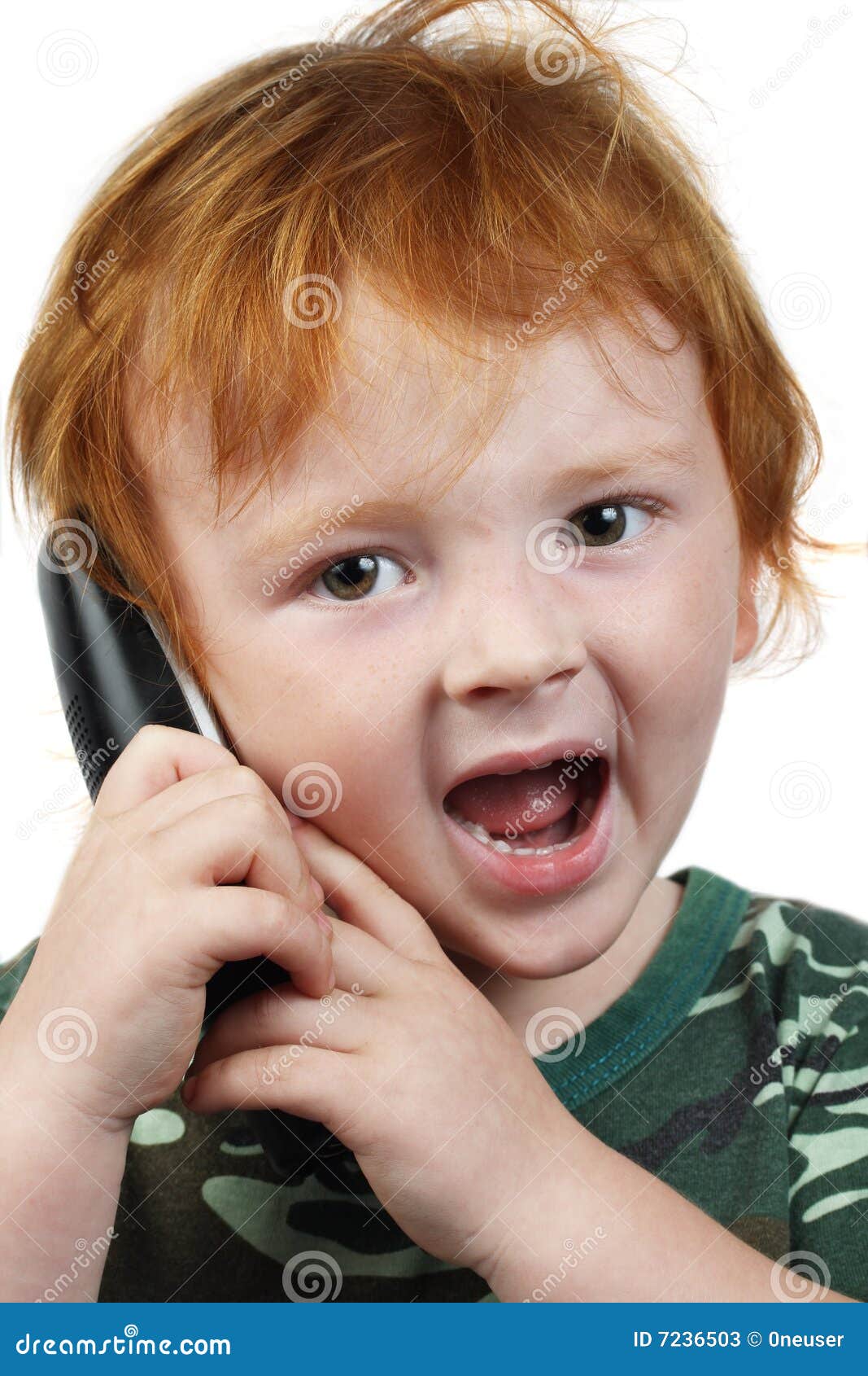 Little Boy Talking on the Phone Stock Image - Image of childhood ...