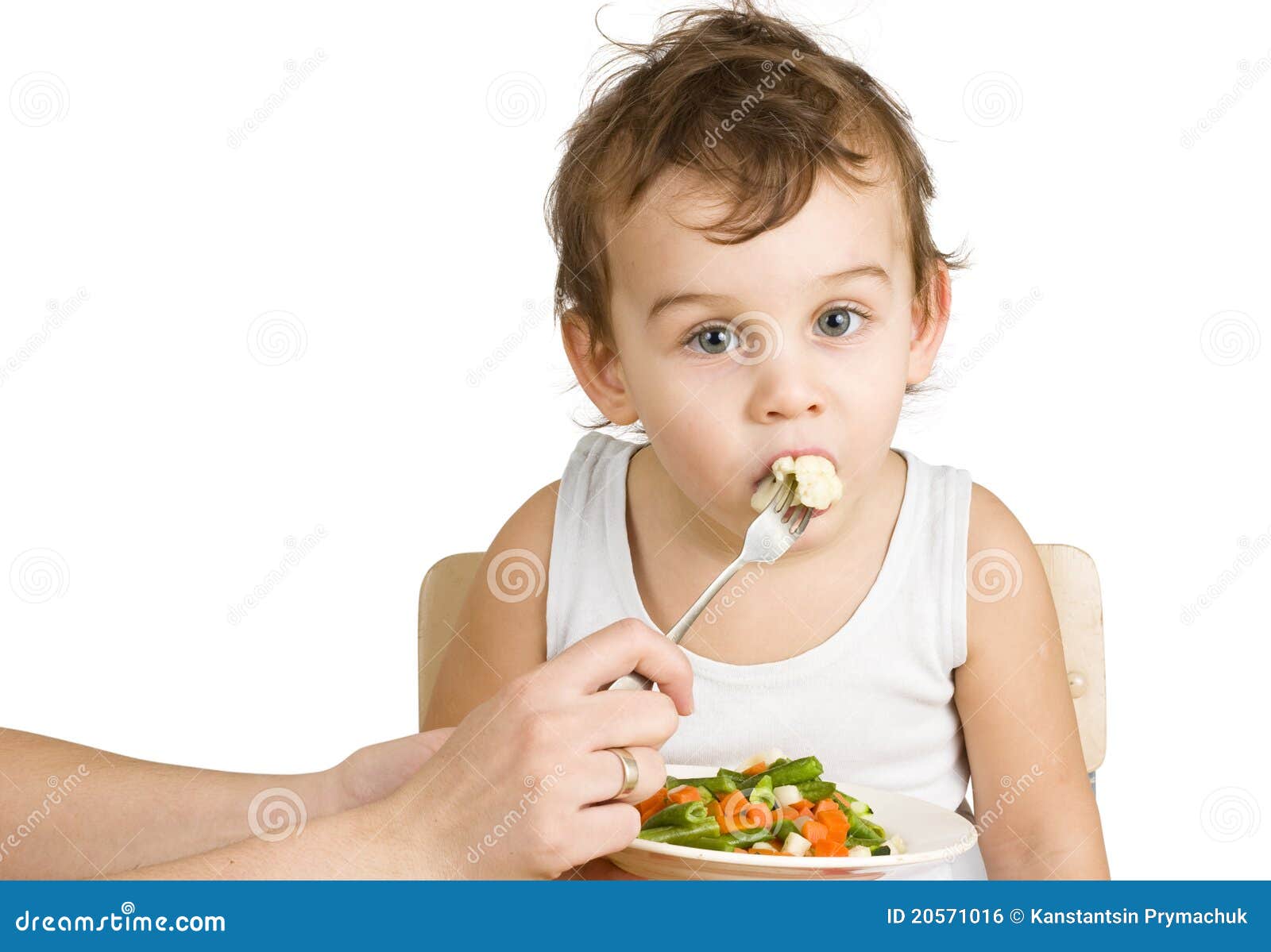Little boy tasting salad stock photo. Image of healthy - 20571016