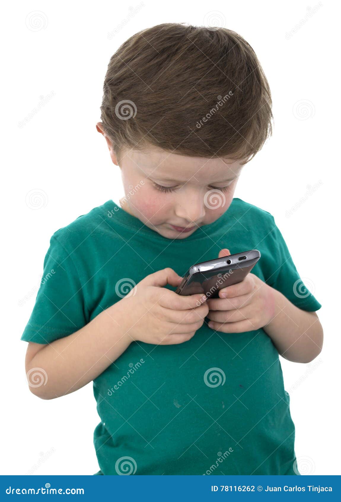 Little Boy Texting on the Phone. Stock Photo - Image of child, purity ...