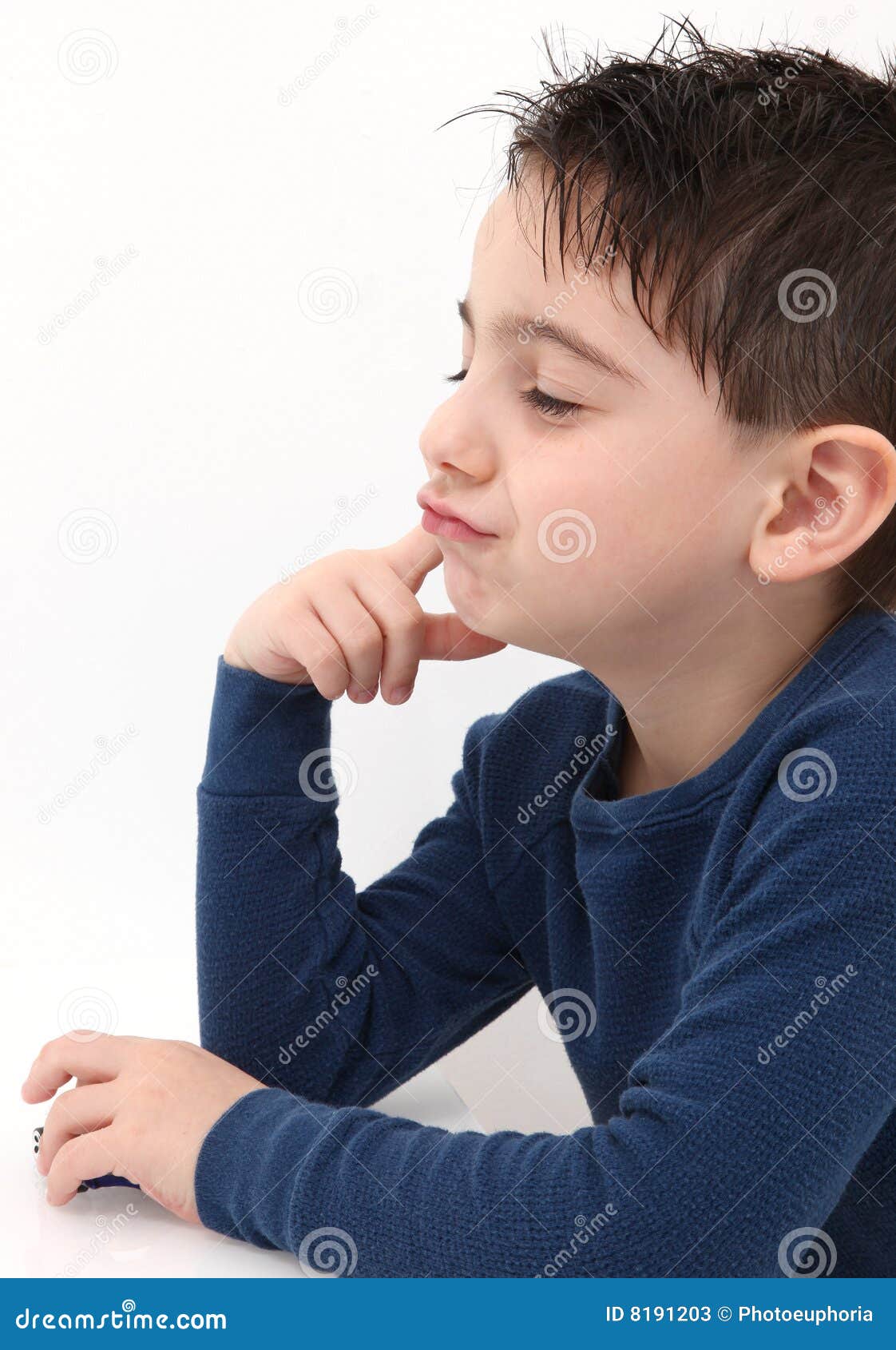 Little Boy Thinking stock image. Image of children, childish - 8191203