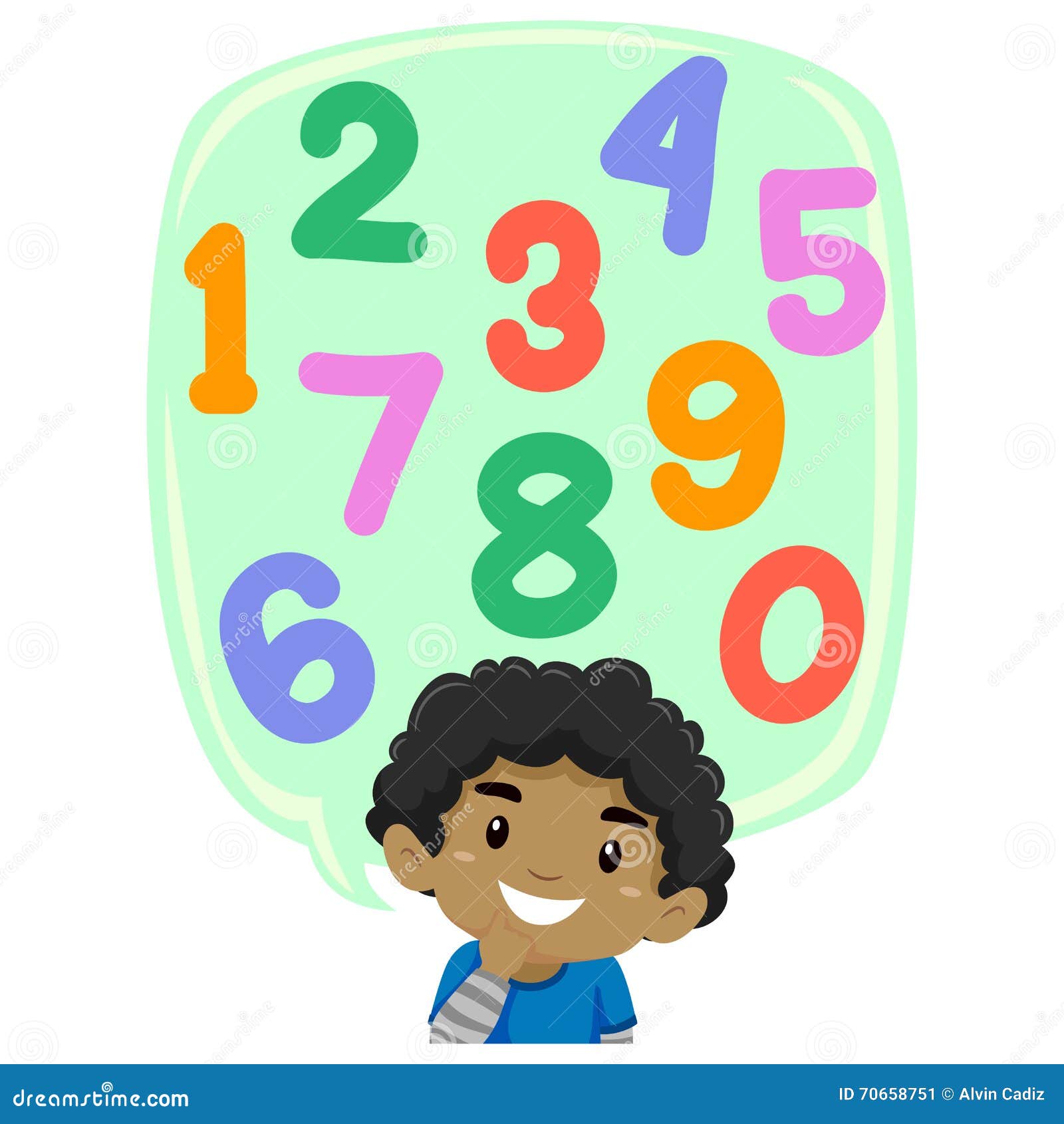 Little Boy Thinking of Number Set Stock Vector - Illustration of clip ...