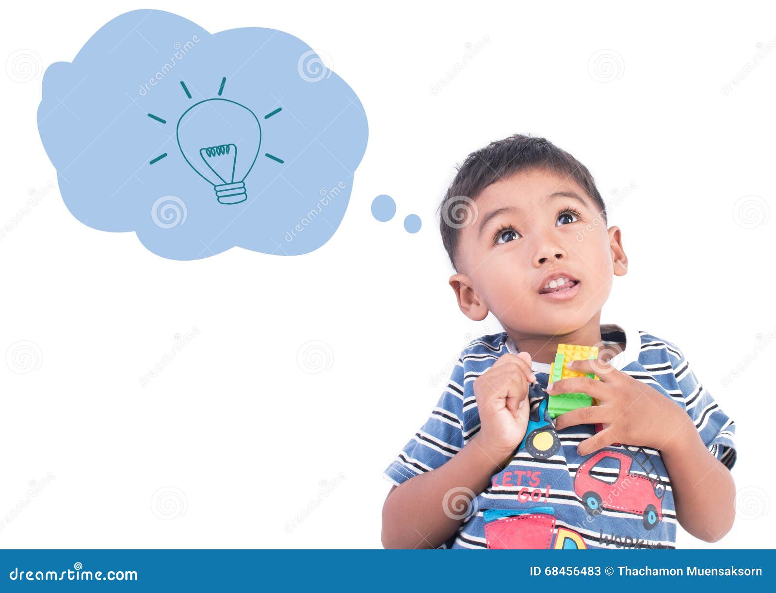 Little boy thinking stock image. Image of smart, childhood - 68456483