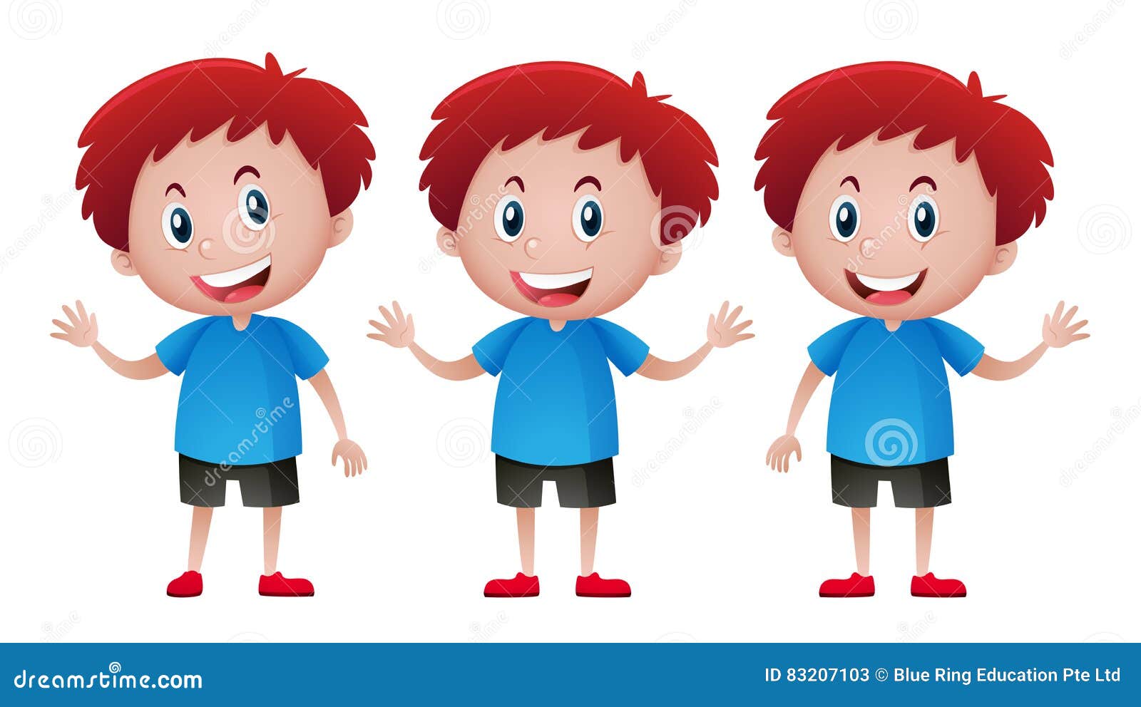 Little Boy in Three Actions Stock Vector - Illustration of isolated ...