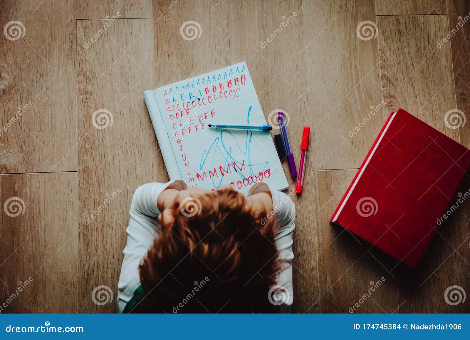 Little Boy Tired Stressed of Doing Homework Stock Photo - Image of ...