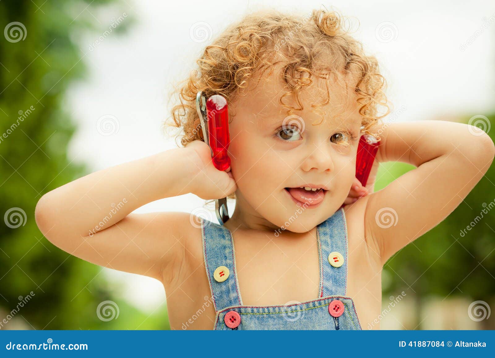 Little Boy with a Tool in the Hands of Stock Photo - Image of safety ...