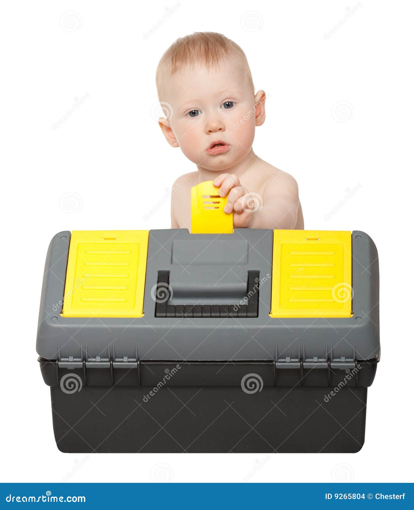 Little boy with toolbox stock photo. Image of white, carpenter - 9265804