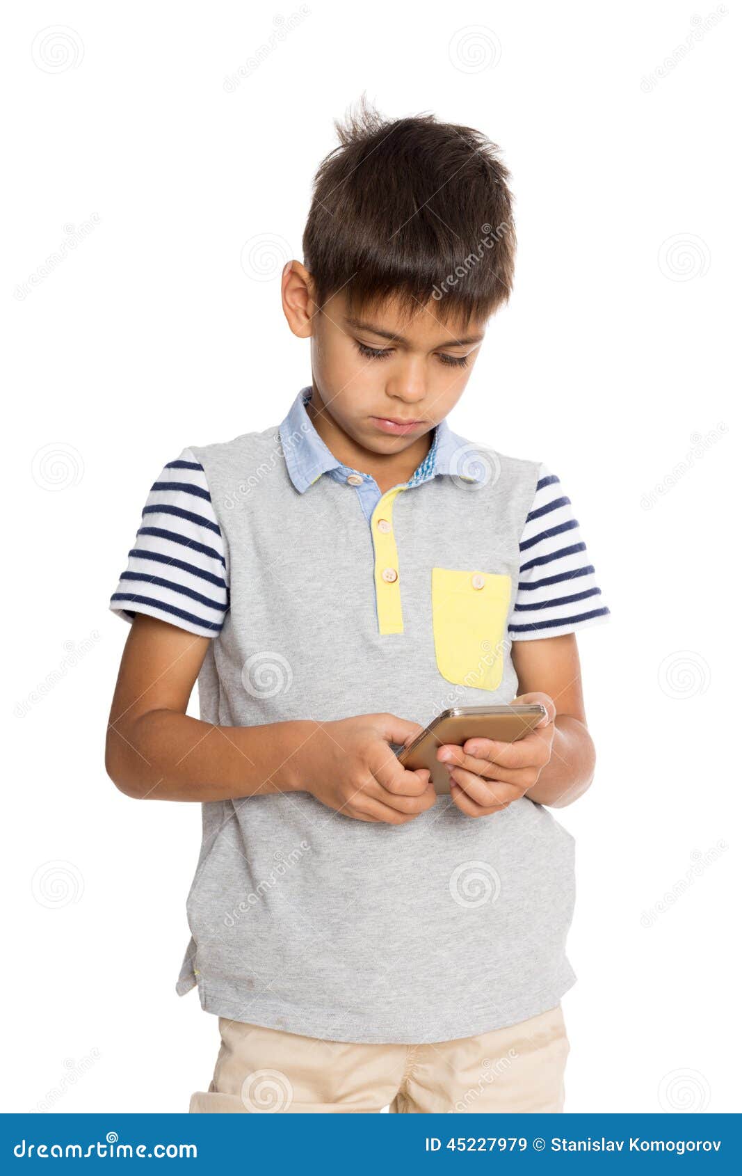 Little Boy with Touch Phone Stock Image - Image of childhood, play ...