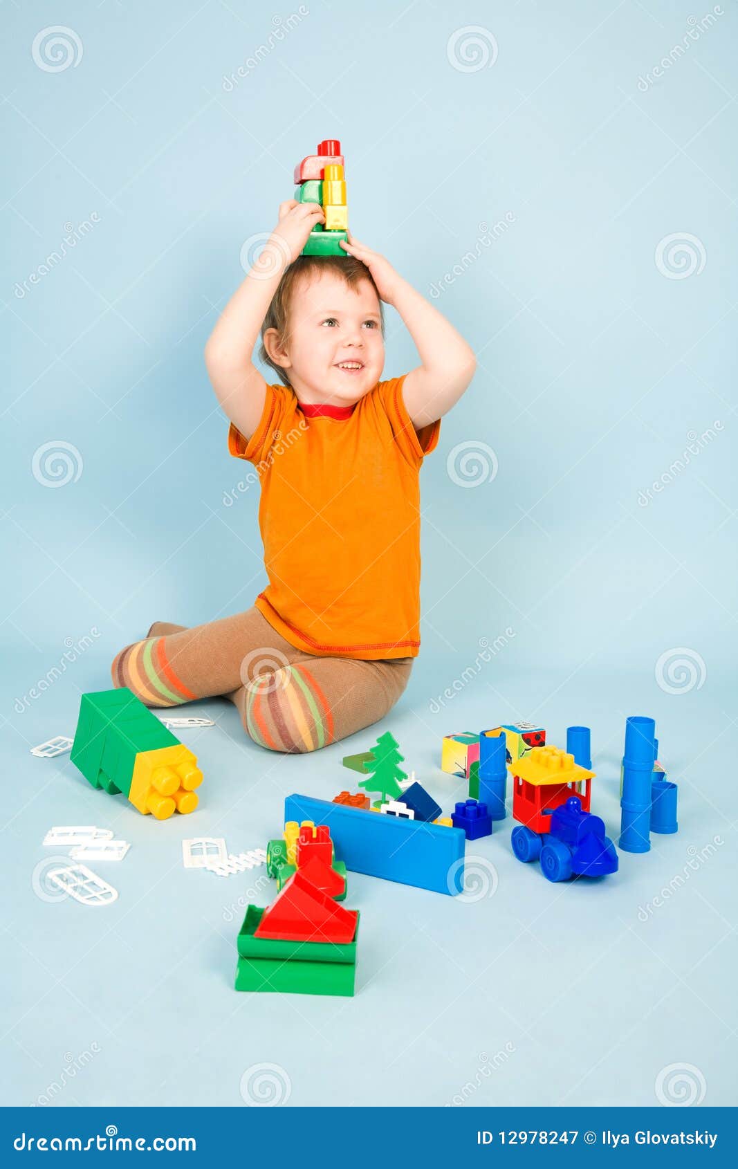 Little boy with toys stock image. Image of caucasian - 12978247