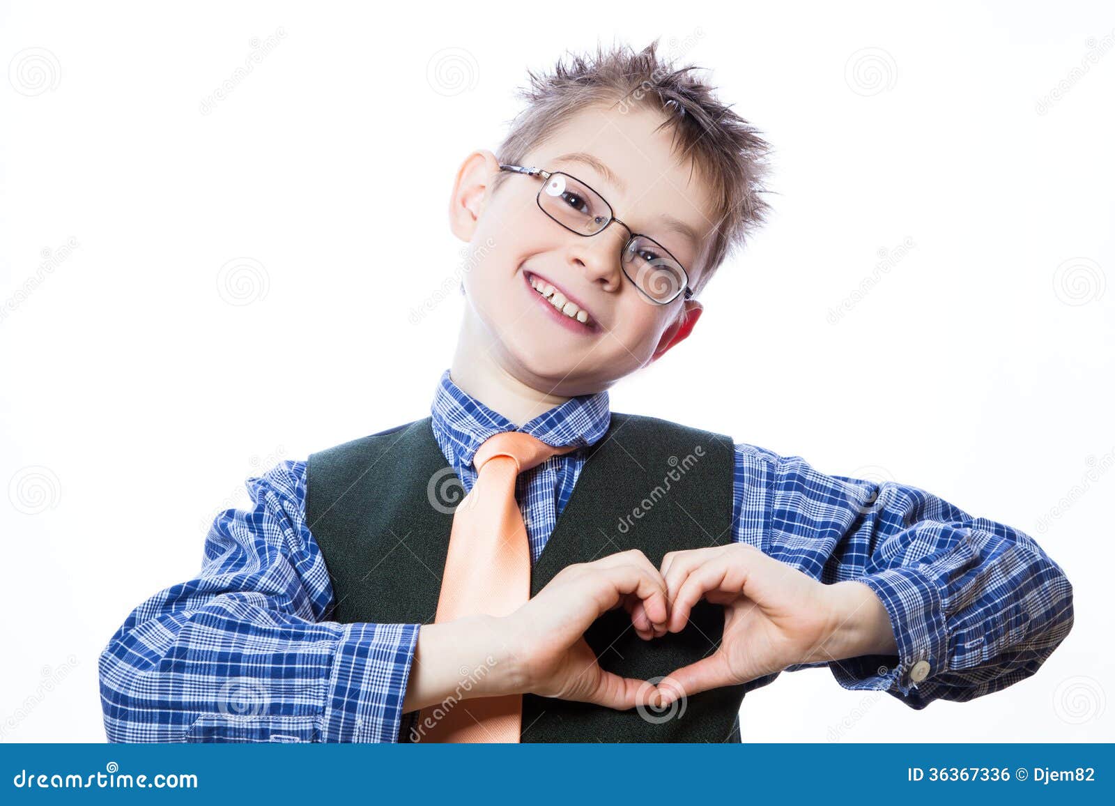 Little Boy Tshirt Making Heart Symbol Stock Photo - Image of long ...