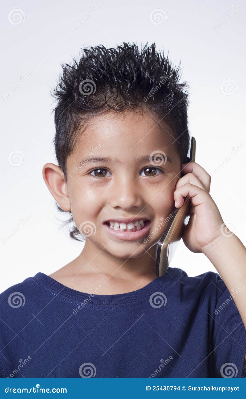 Little Boy Use Mobile Phone Stock Photo - Image of telephone, small ...
