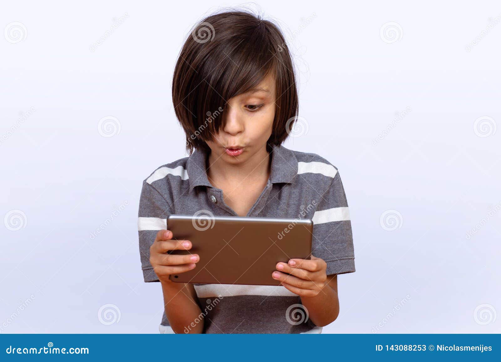 Little Boy Using Digital Tablet Stock Image - Image of electronic ...