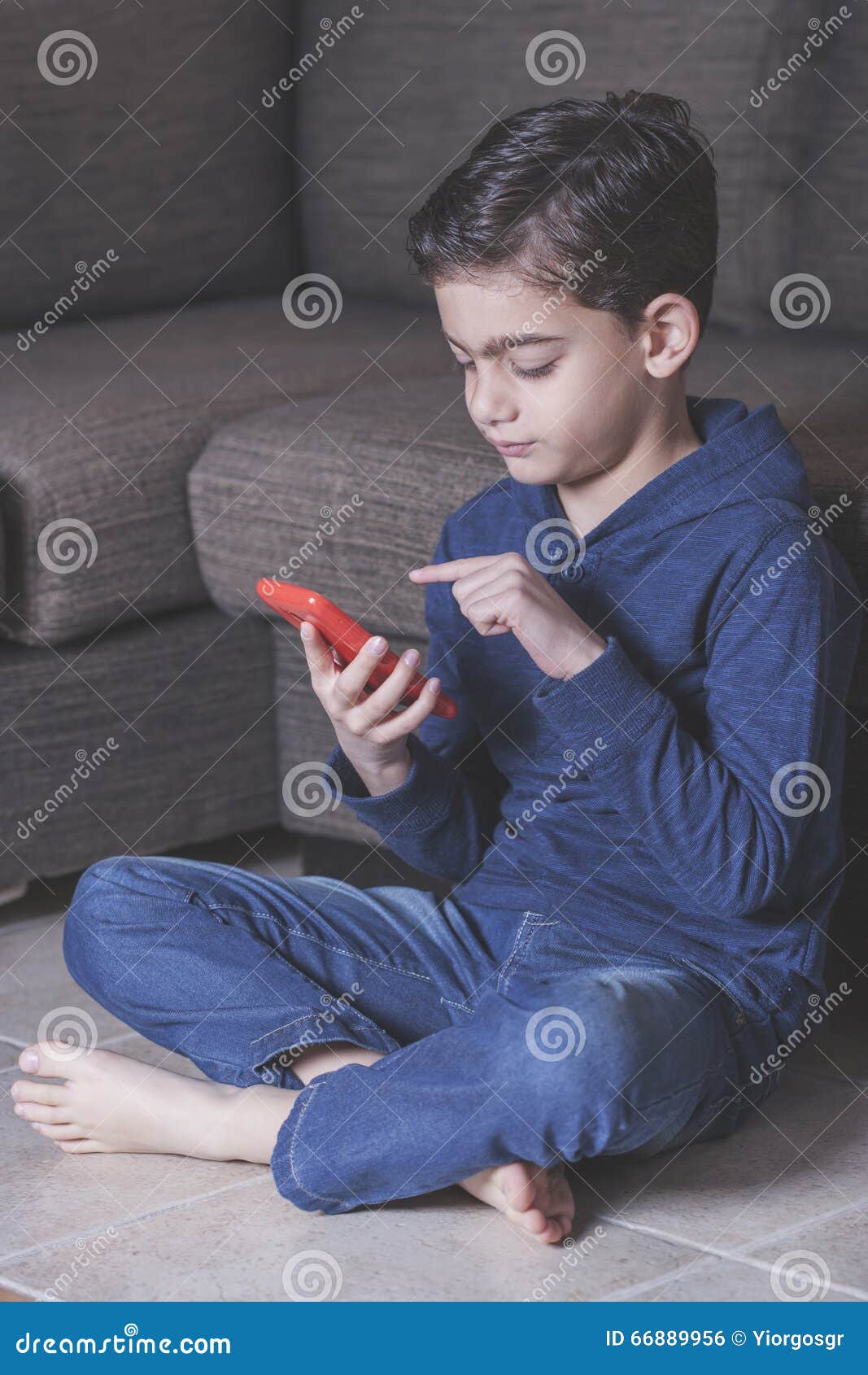 Little Boy Using a Smart Phone Stock Photo - Image of child, internet ...