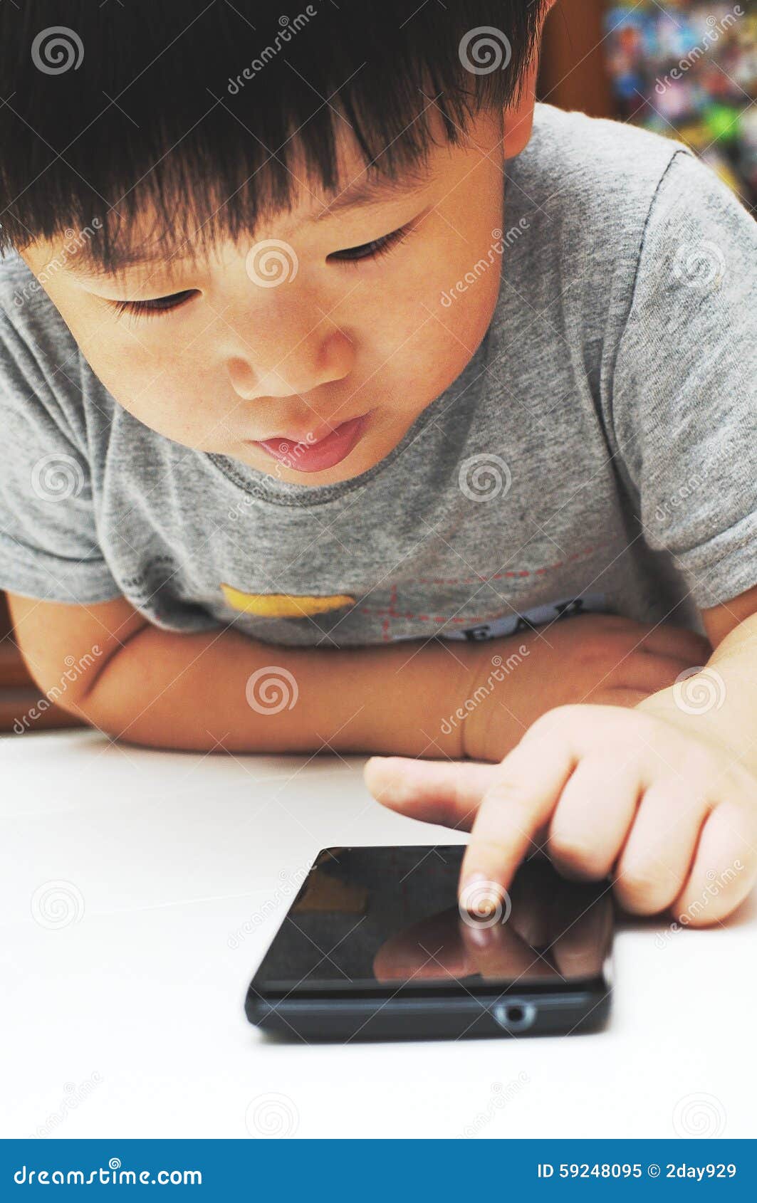 Little Boy Using Smartphone, Toddler, Device, Vertical Stock Image ...