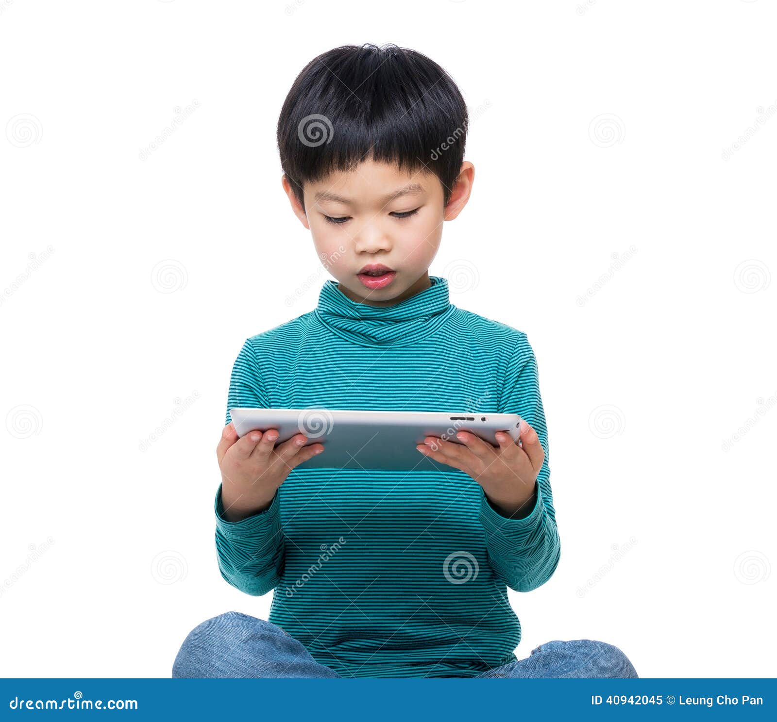 Little boy using tablet stock image. Image of reading - 40942045