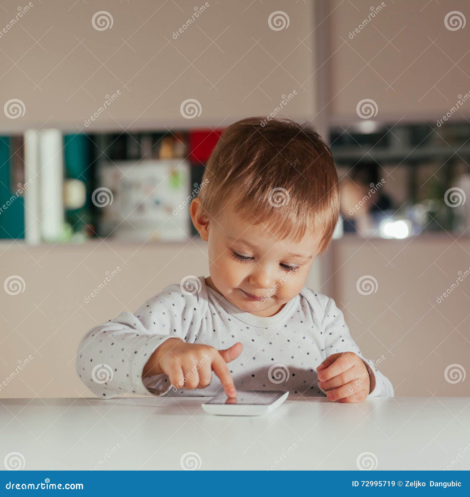 Little Boy Using Technology Stock Image - Image of childhood, mobile ...