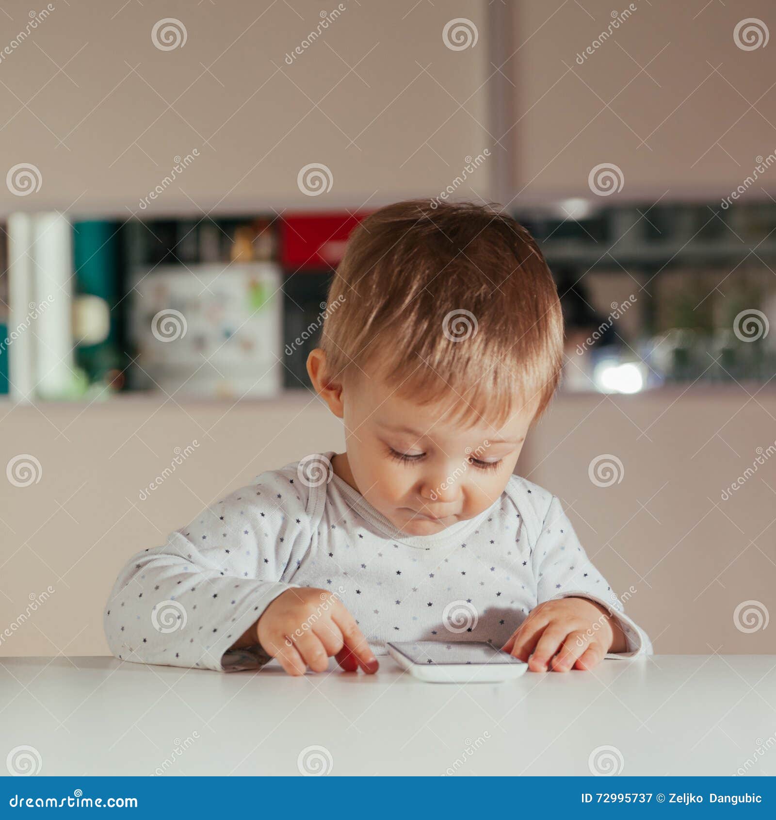 Little Boy Using Technology Stock Image - Image of child, adorable ...