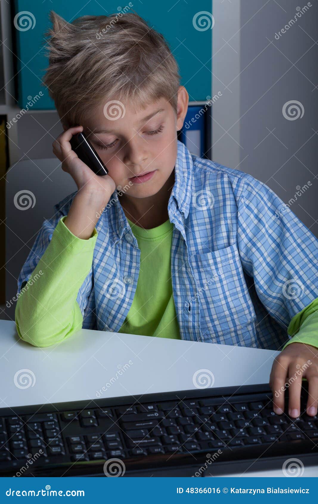 Little Boy Using Technology in Life Stock Photo - Image of keyboard ...